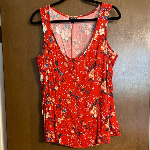 torrid | Tops | Torrid Red Floral Tank Top | Poshmark
